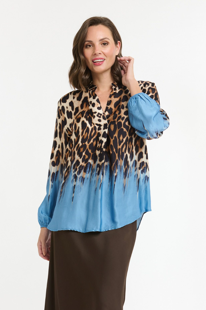 Leopard Print & Blue Military Shirt– Origen Imports