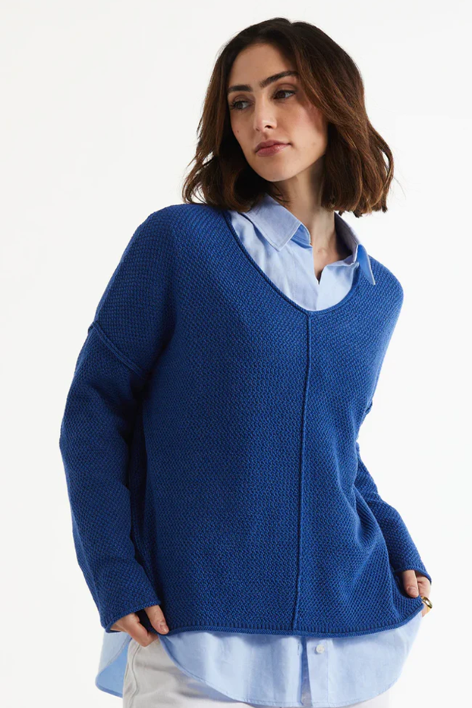 Chambray Blue Birdseye Sweater LD & Co– Origen Imports