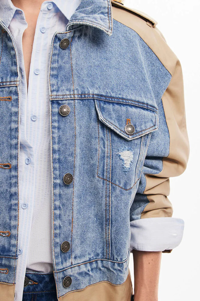 Denim Mix Trench Coat by Desigual - Origen Imports