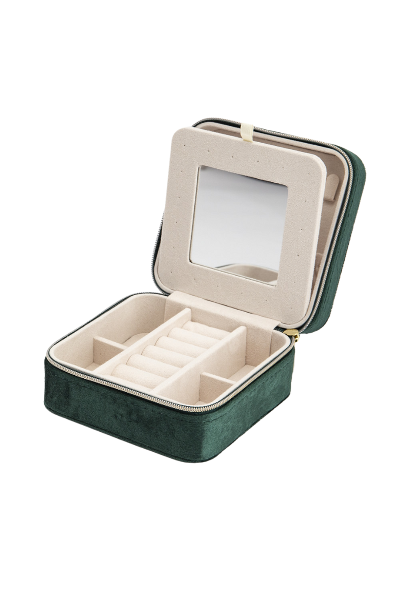 Green Velvet Jewellery Box By Susan Rose– Origen Imports